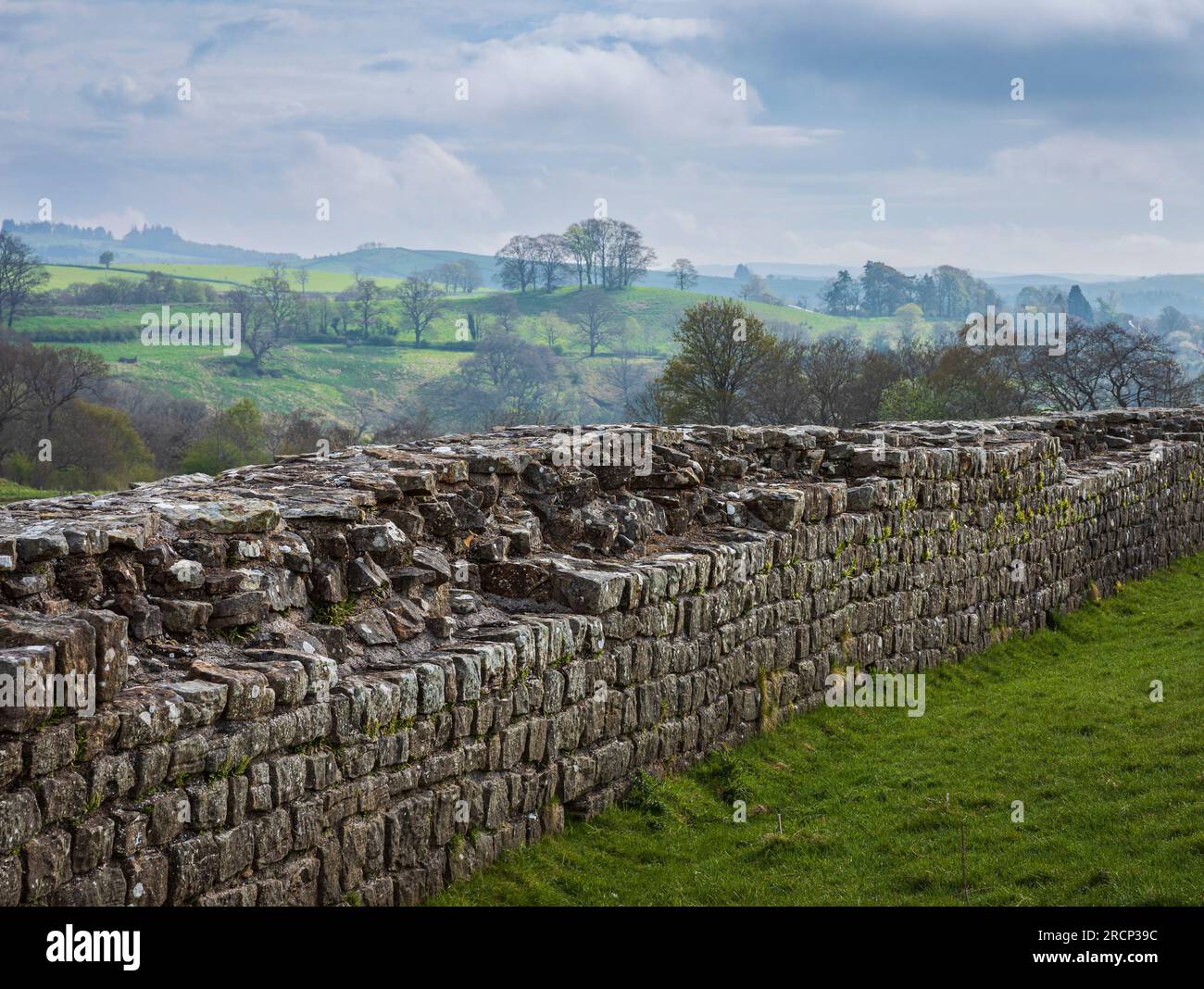 Hadrian's wall near Birdoswald on the Cumbria Northumberland border ...
