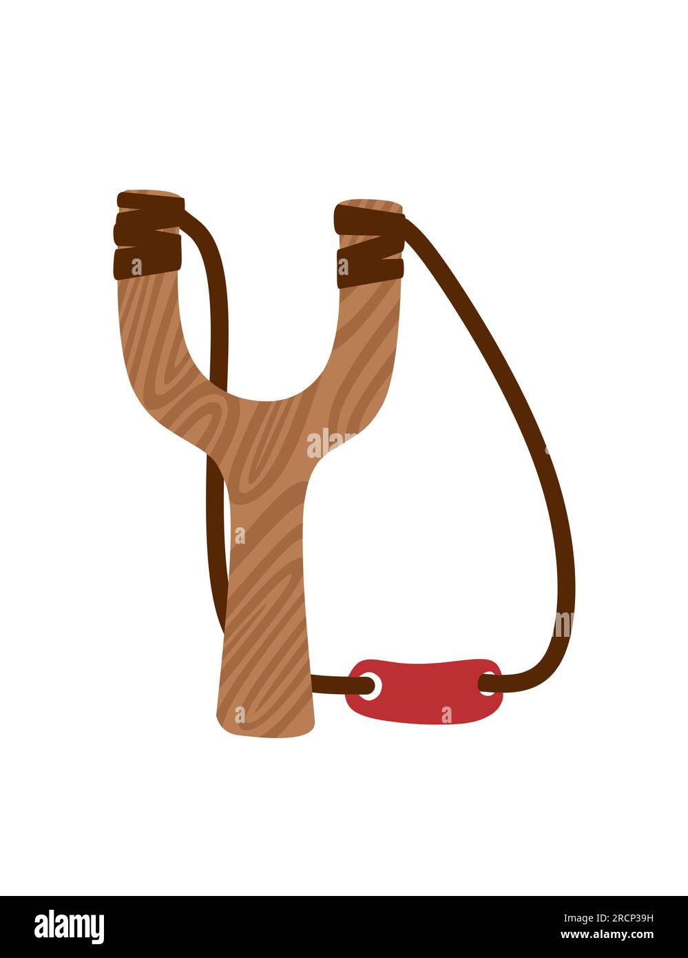 Wooden handmade slingshot vector illustration isolated on white ...