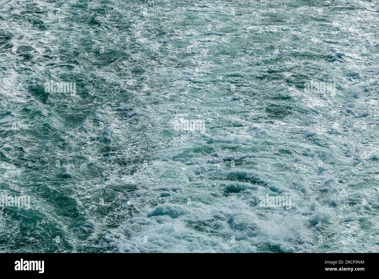 The stern wave seen from a ferry leaving Holyhead, Wales, UK and ...
