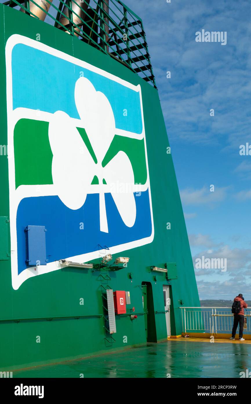 The Irish Ferries logo. This ferry operates on the Irish Sea between ...