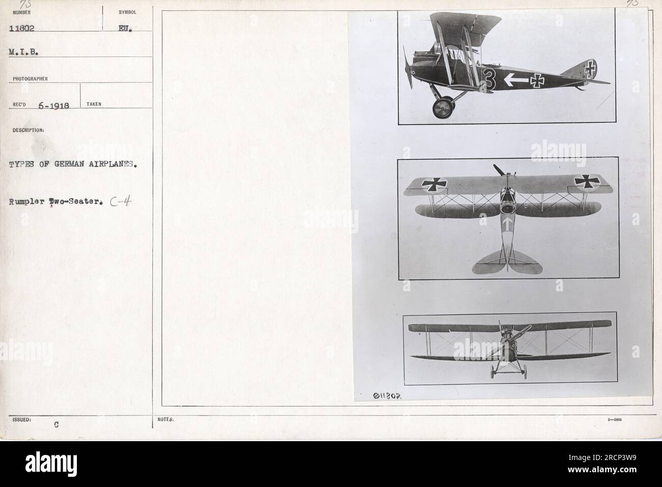 German Rumpler Two-Seater aircraft being inspected by American military ...