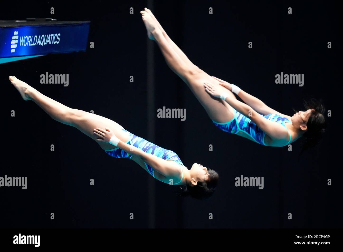 Ka Was Lo and Hang U Zhao of Macao compete during the women's ...