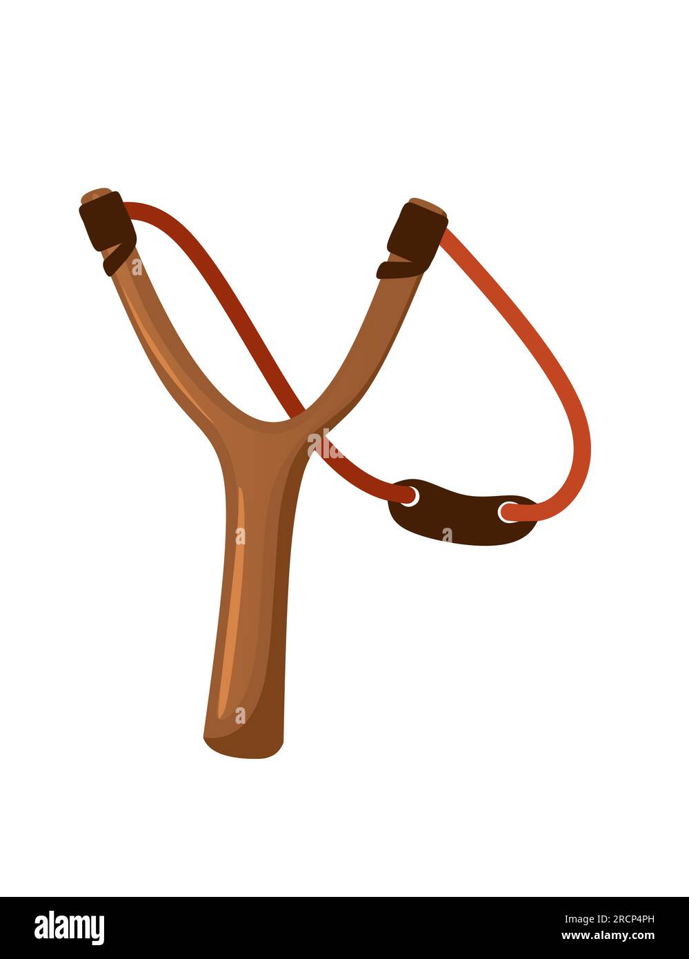 Wooden handmade slingshot vector illustration isolated on white ...