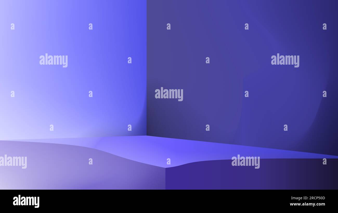 Blue room 3d Model platform for abstract background Stock Vector Image ...