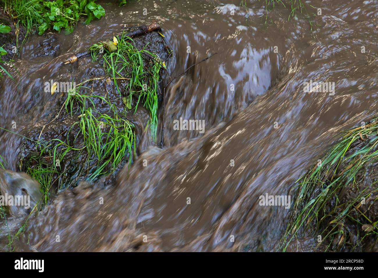 powerful waterfall with dirty water after the hard rain Stock Photo - Alamy