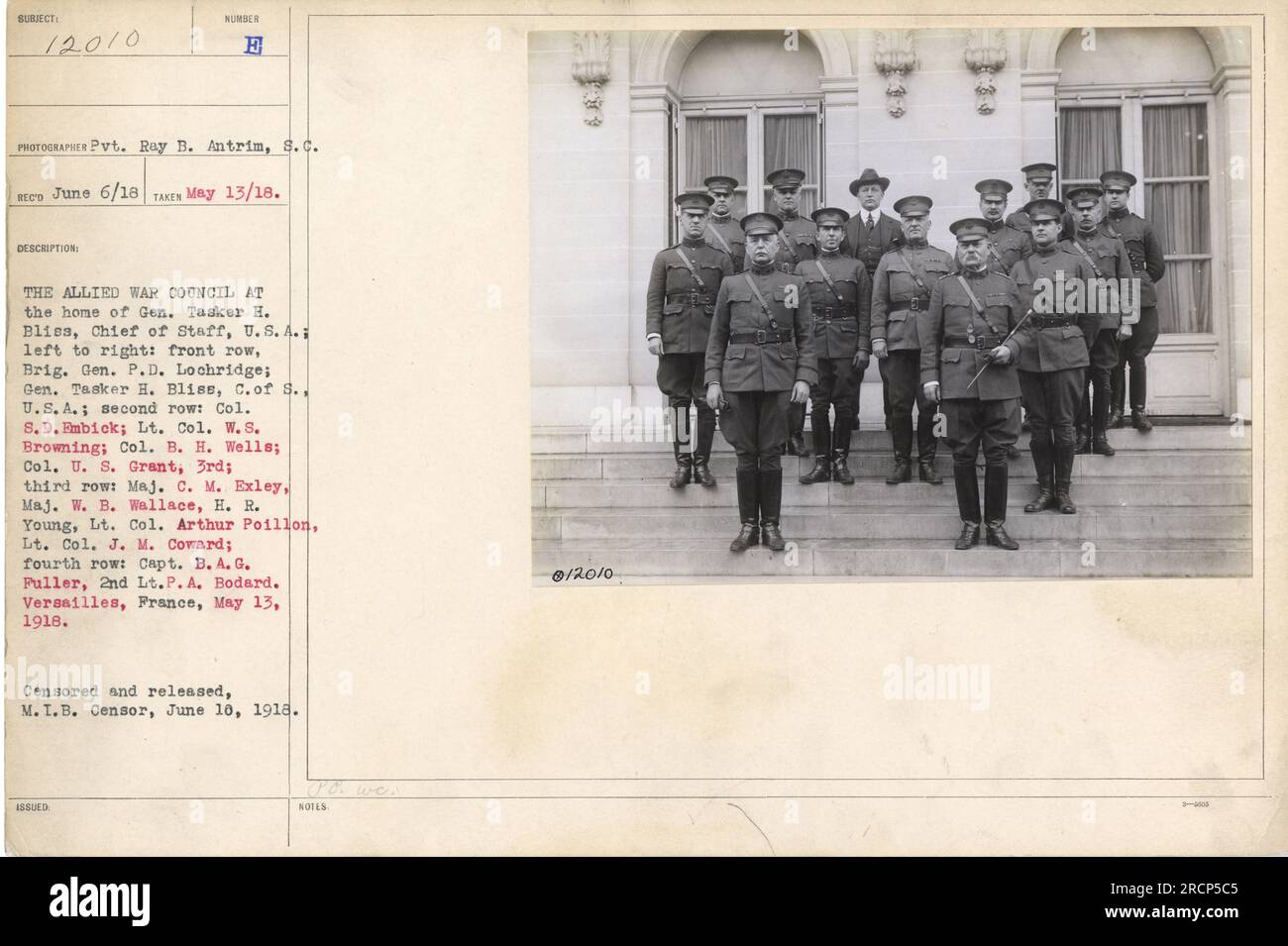 Lt col j m coward hi-res stock photography and images - Alamy