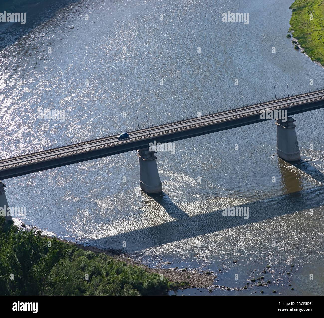 road bridge over the river top view water sky Stock Photo - Alamy