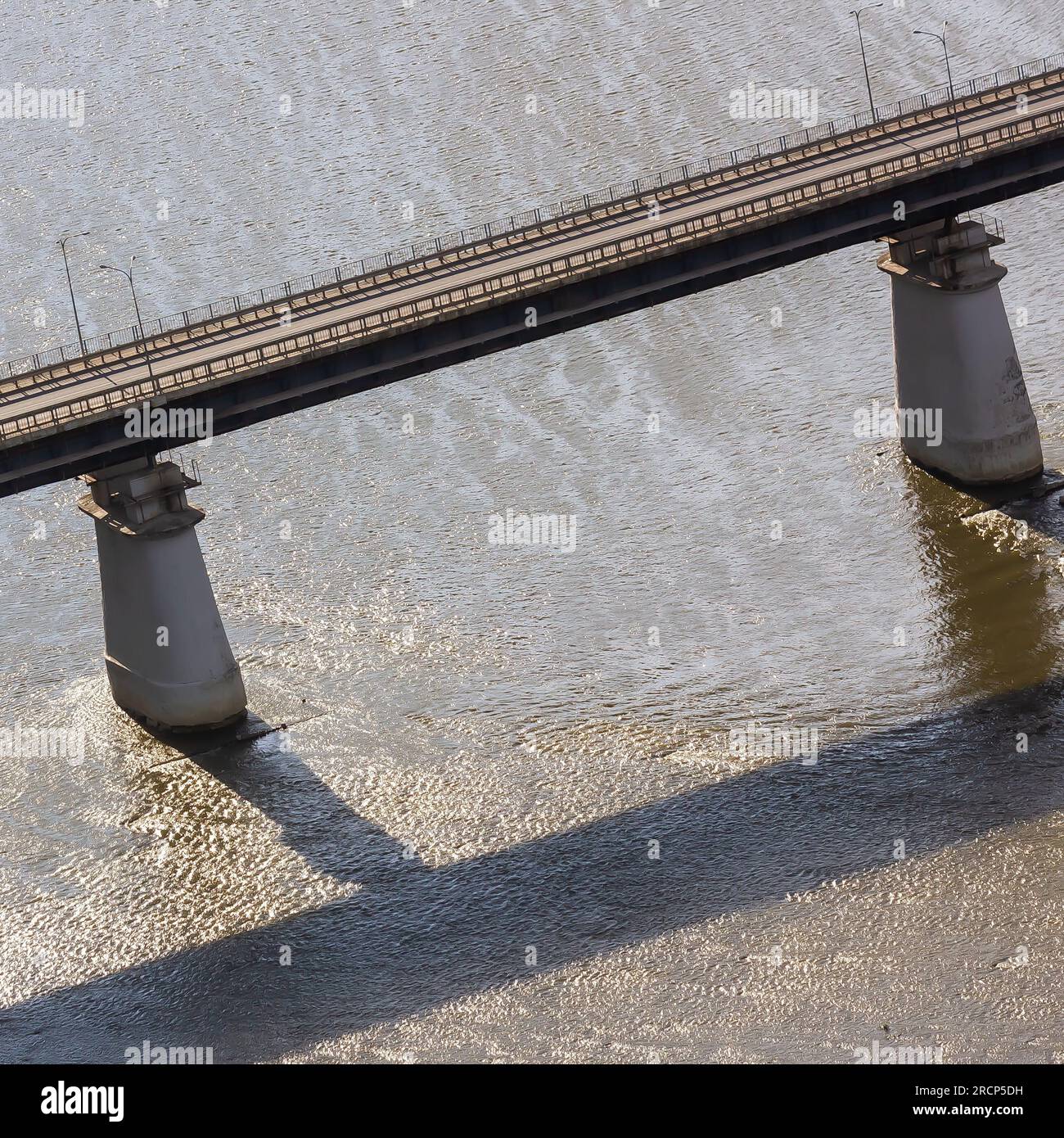 road bridge over the river top view water sky Stock Photo - Alamy