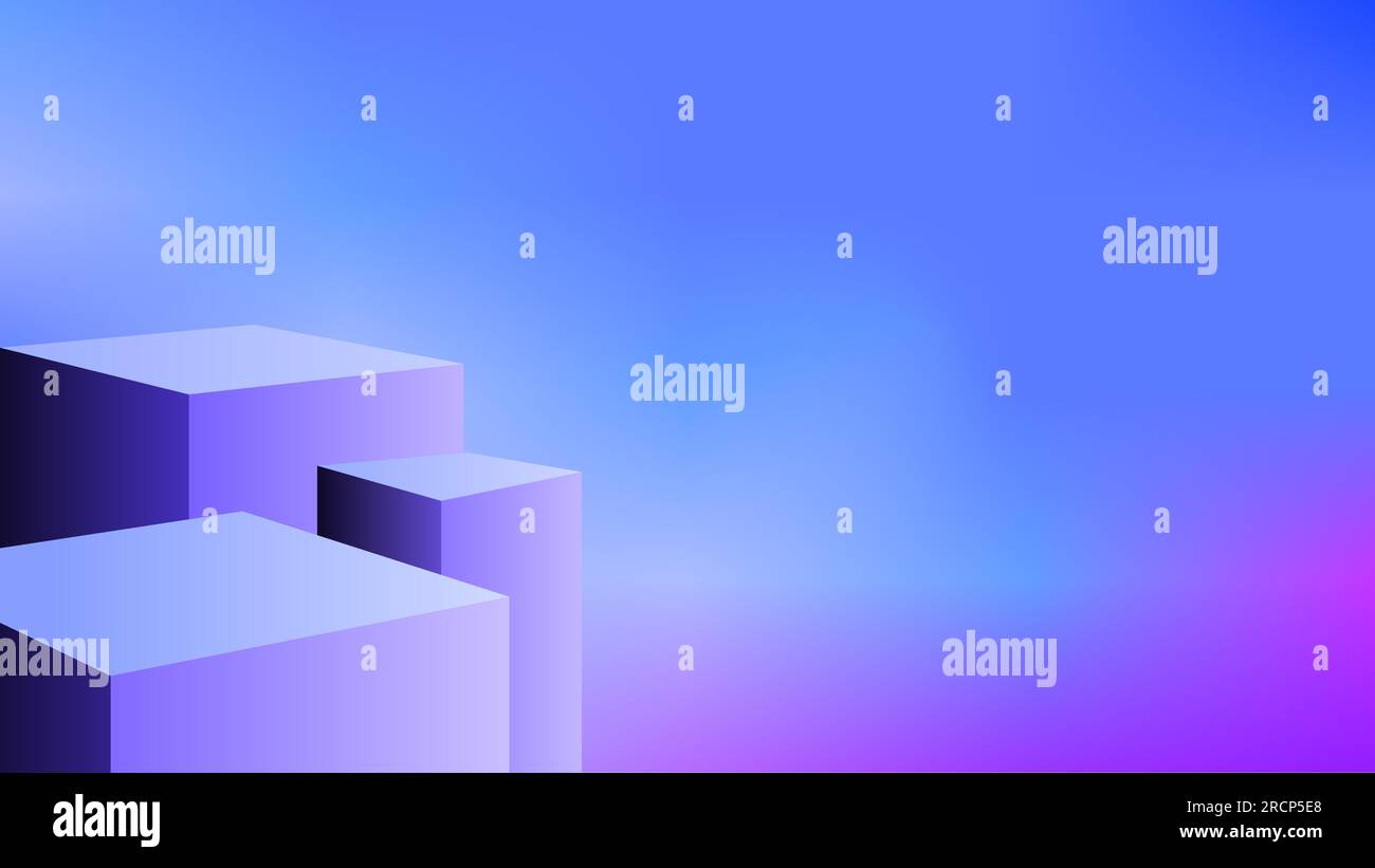 Cube pillars over gradient sky blue abstract gradient Stock Vector ...