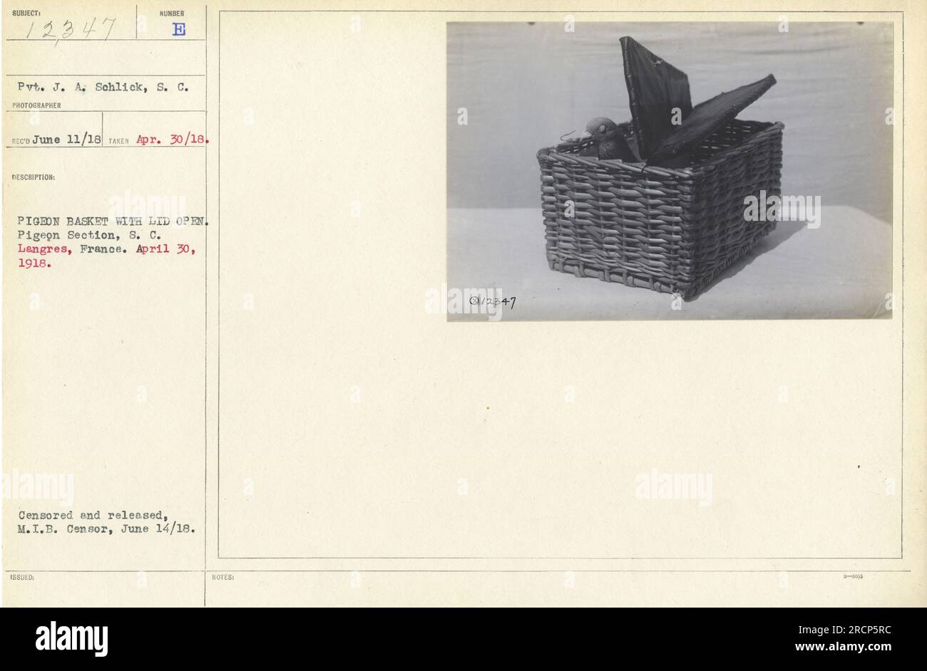 Pvt. J. A. Schlick of the Signal Corps is shown in a photograph taken ...