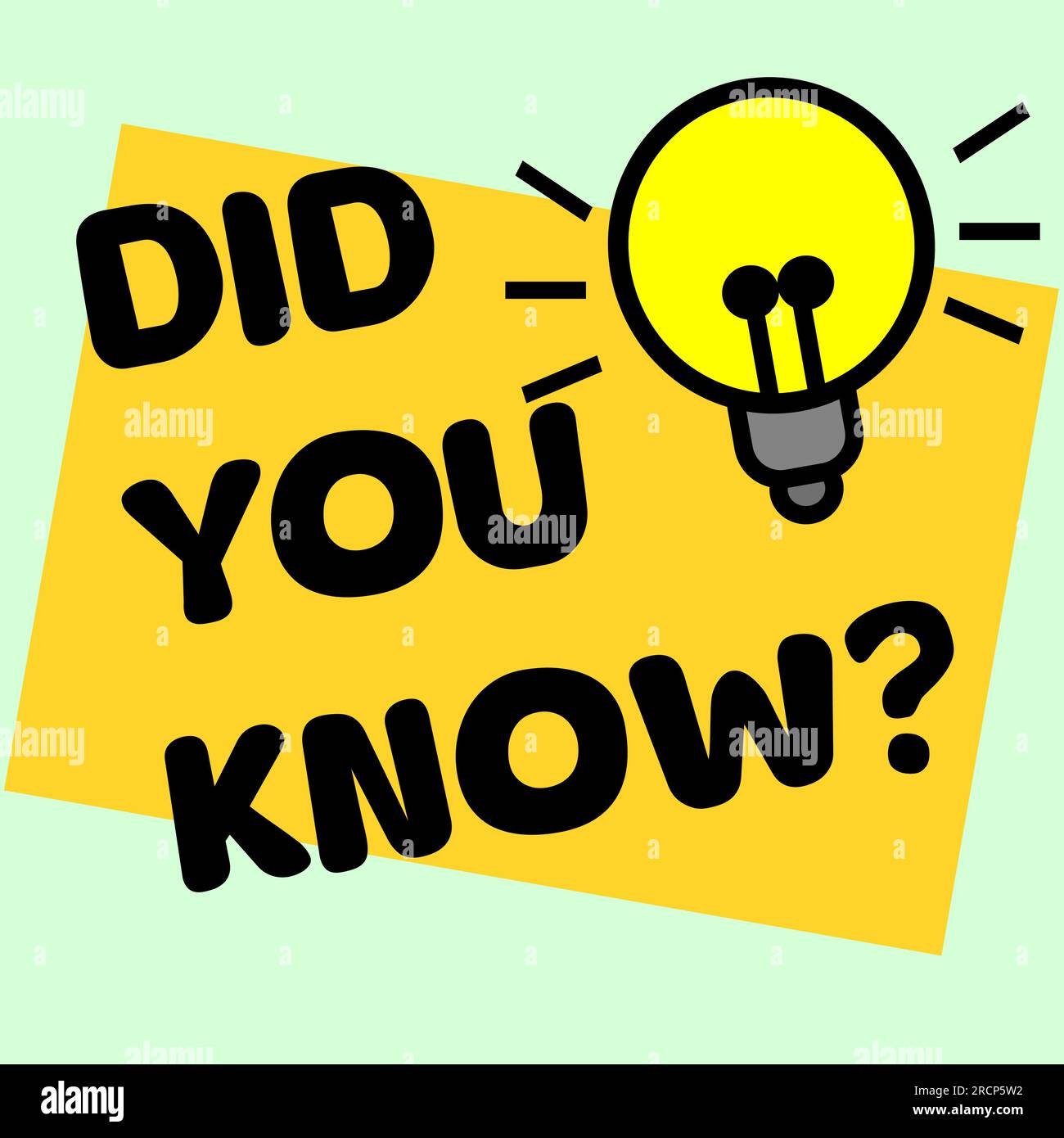 Did You Know with Light Bulb Design Stock Vector Image & Art - Alamy