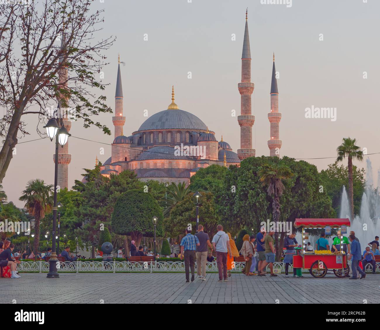 Summers evening with the Sultan Ahmed Mosque aka Blue Mosque behind ...