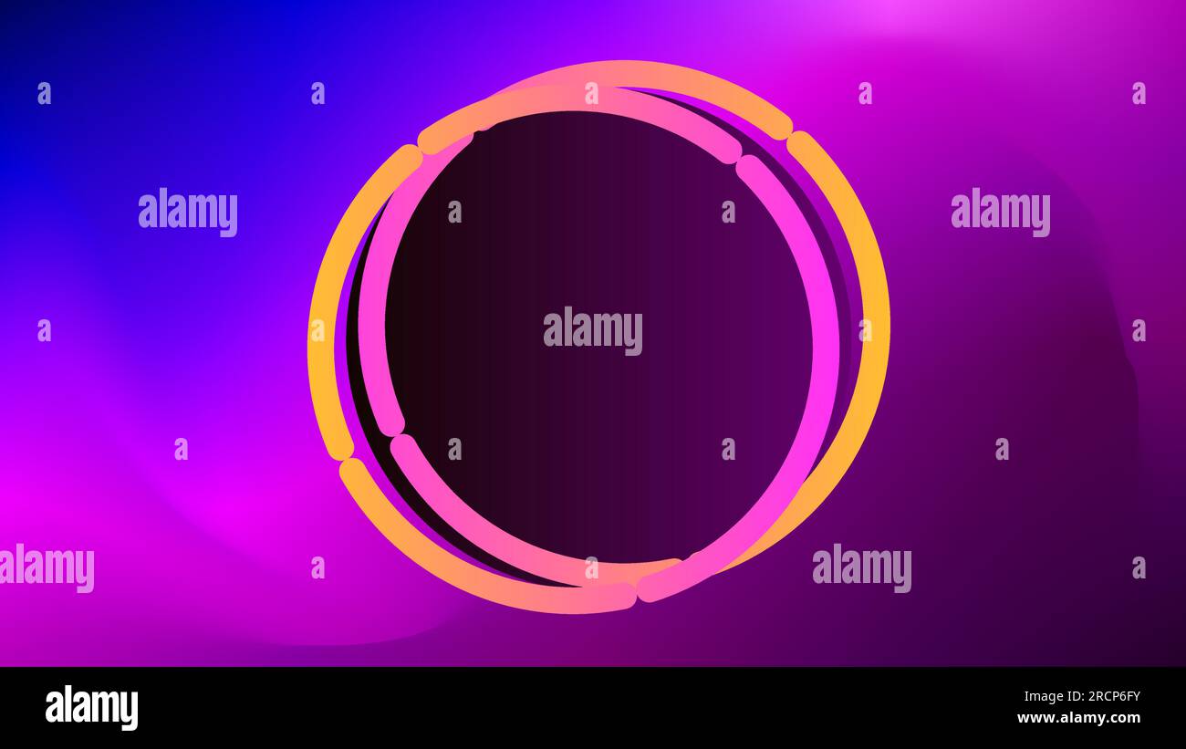 Two circle outline frame placeholder over twilight gradient background ...