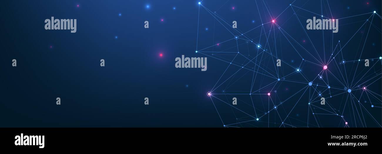 Technology abstract lines and dots connection background. Connection digital data and big data ...