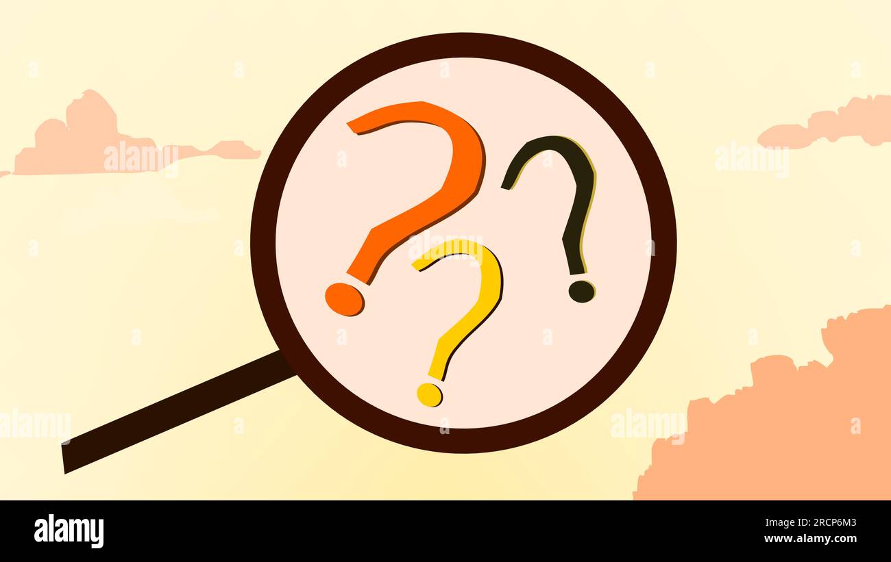 Magnifying Glass Asking Questions with a Wide World Ahead Stock Vector ...