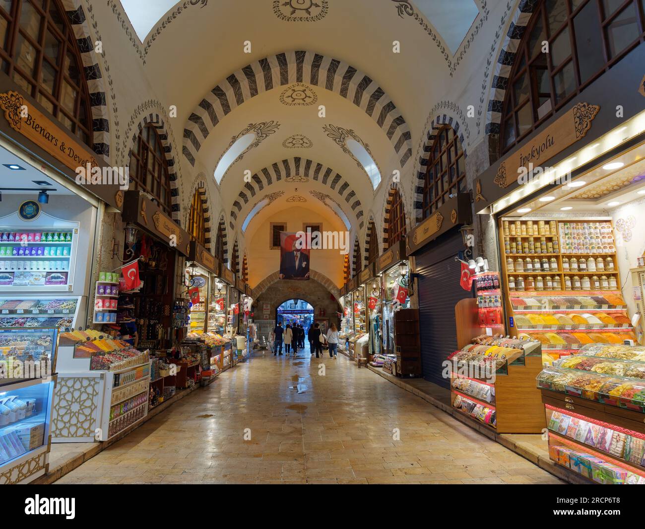 Interior of the Spice Bazaar (Mısır Çarşısı, meaning Egyptian Bazaar ...