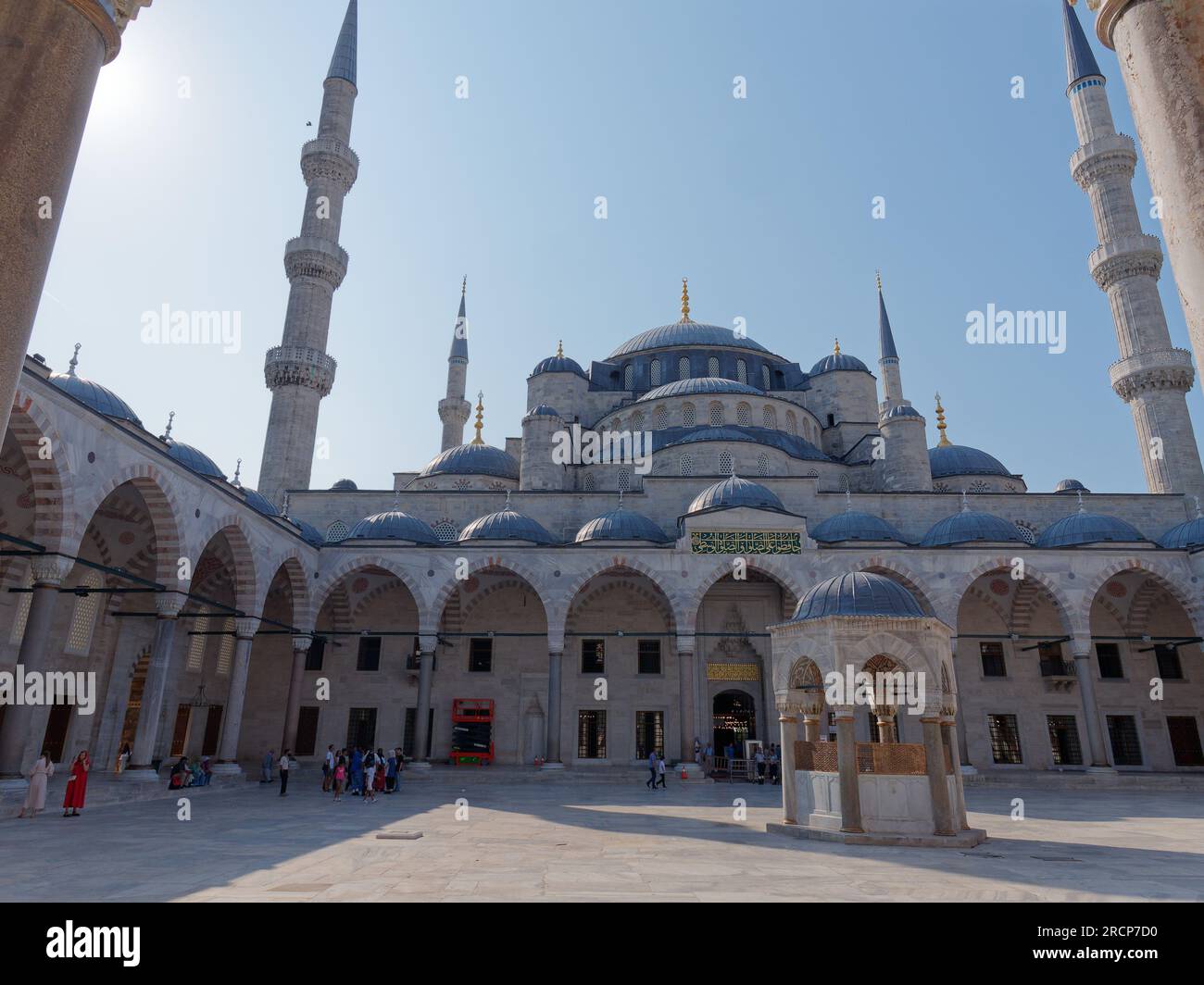 The Sahn aka courtyard of the Sultan Ahmed Mosque aka Blue Mosque on a ...