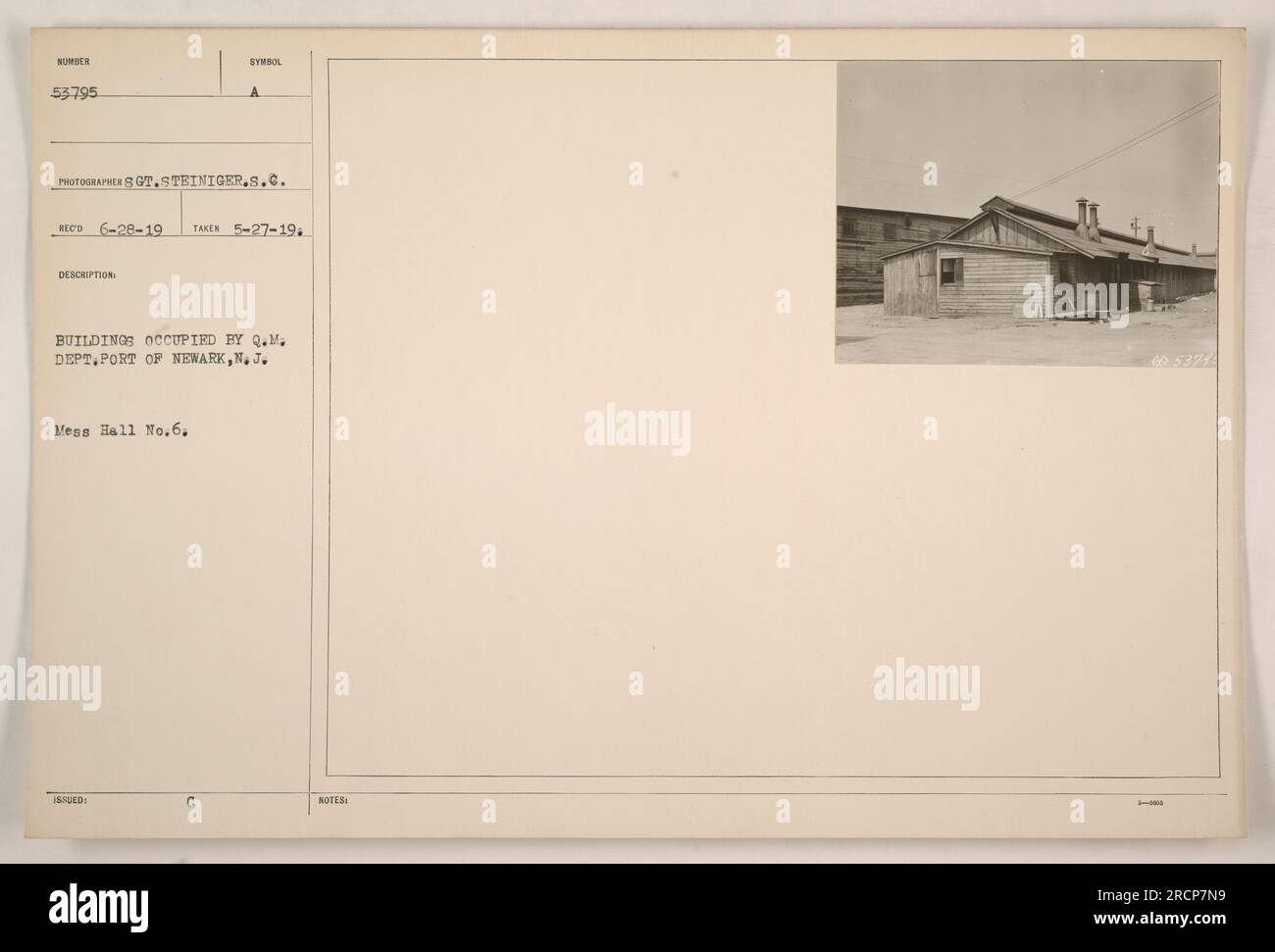 "Mess Hall No. 6 in the port of Newark, NJ, was occupied by the Q.M ...