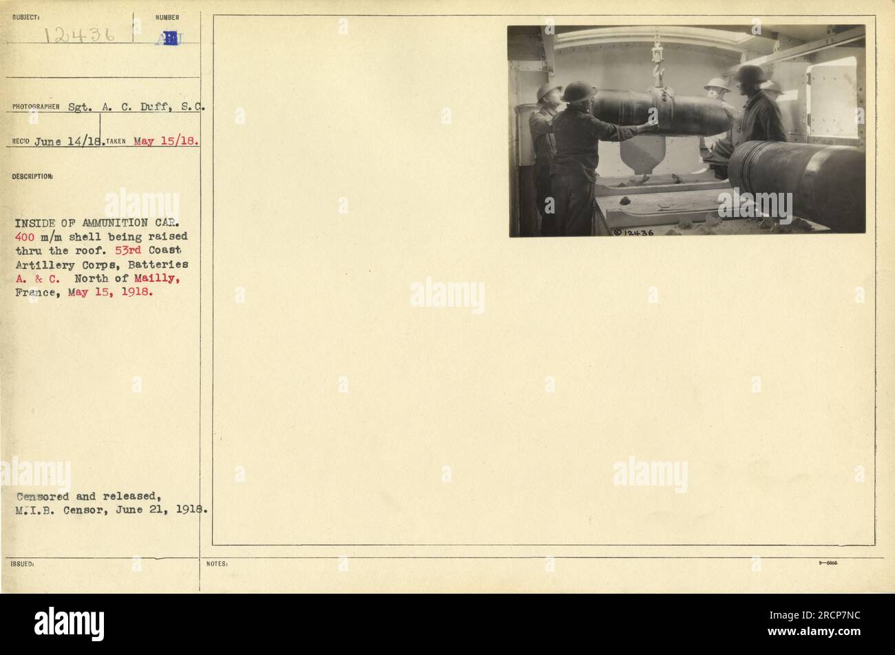 "Image captured by Sgt. A. C. Duff, S.C., on May 15, 1918. The ...