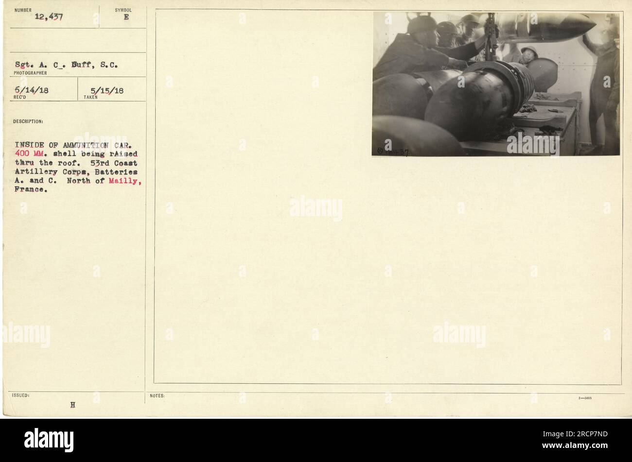 Soldier Sgt. A.C. Buff, S.C., photographed on May 14, 1918, captured ...