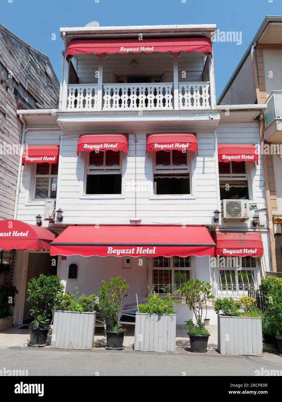 Red and white colour themed hotel in Anadolu, Istanbul, Turkey Stock ...