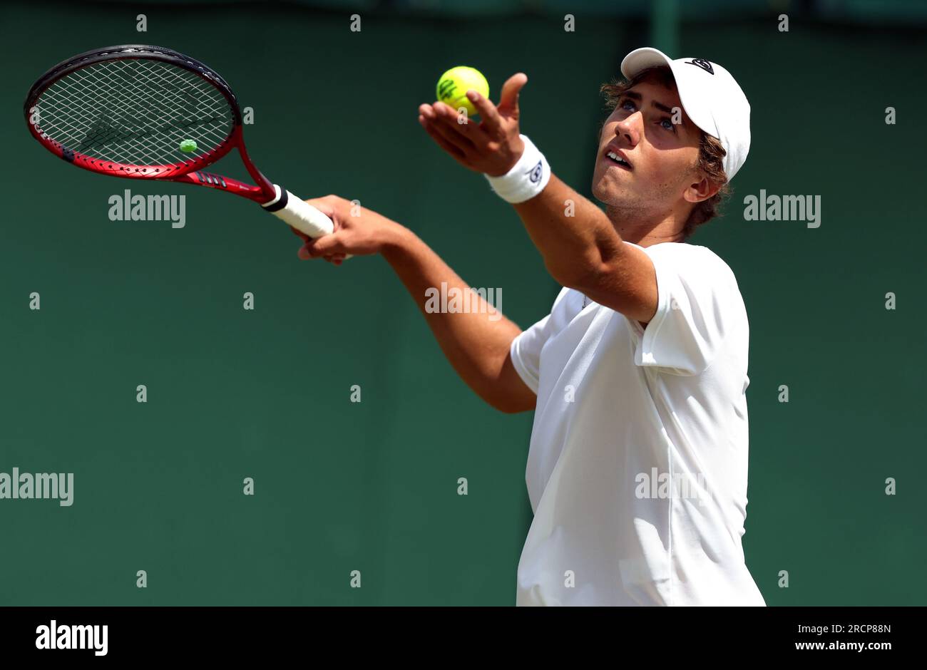 Mark Ceban in action against Svit Suljic during the Boys 14 & Under ...