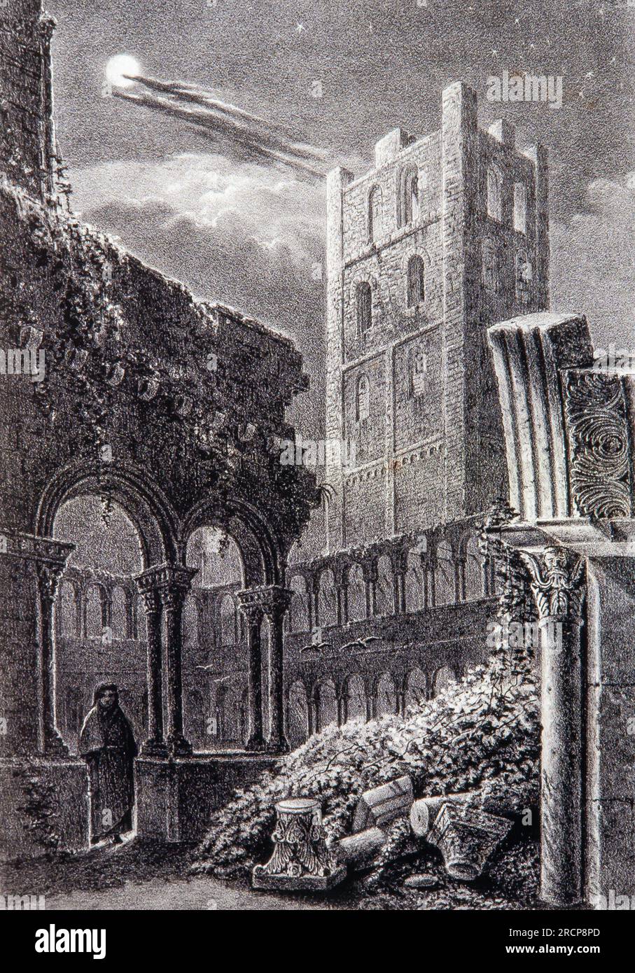 Francisco Javier Parcerisa / Claustro de Ripoll, 1847. Colección ...