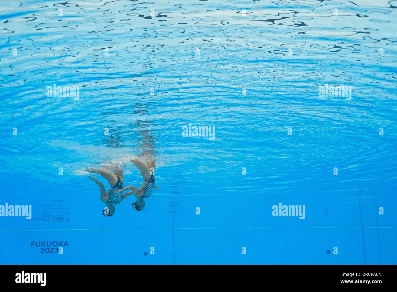 Isabelle Thorpe and Kate Shortman, of Great Britain, compete in the ...
