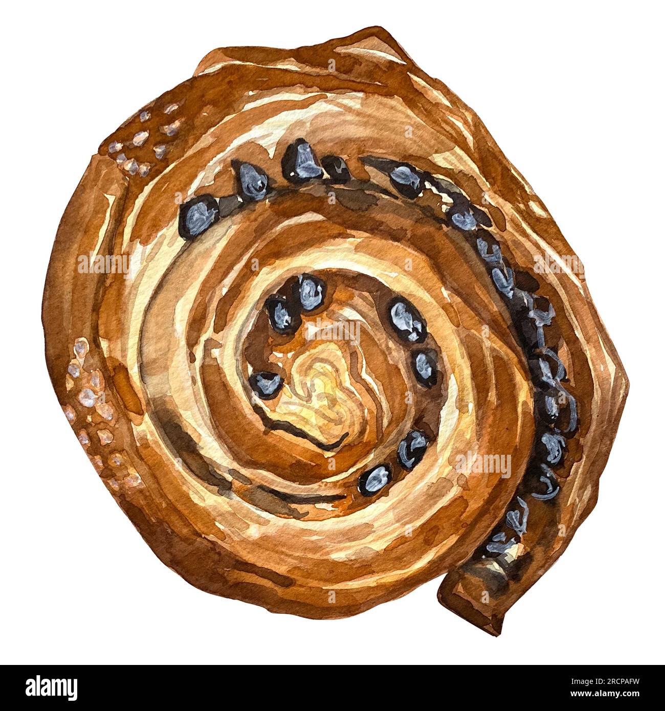 Watercolour cute bakery bread collection illustration set croissant ...