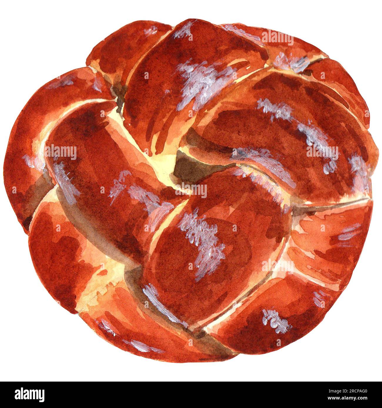 Watercolour cute bakery bread collection illustration set croissant ...