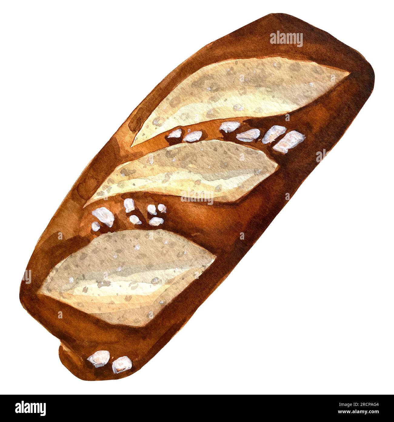 Watercolour cute bakery bread collection illustration set croissant ...