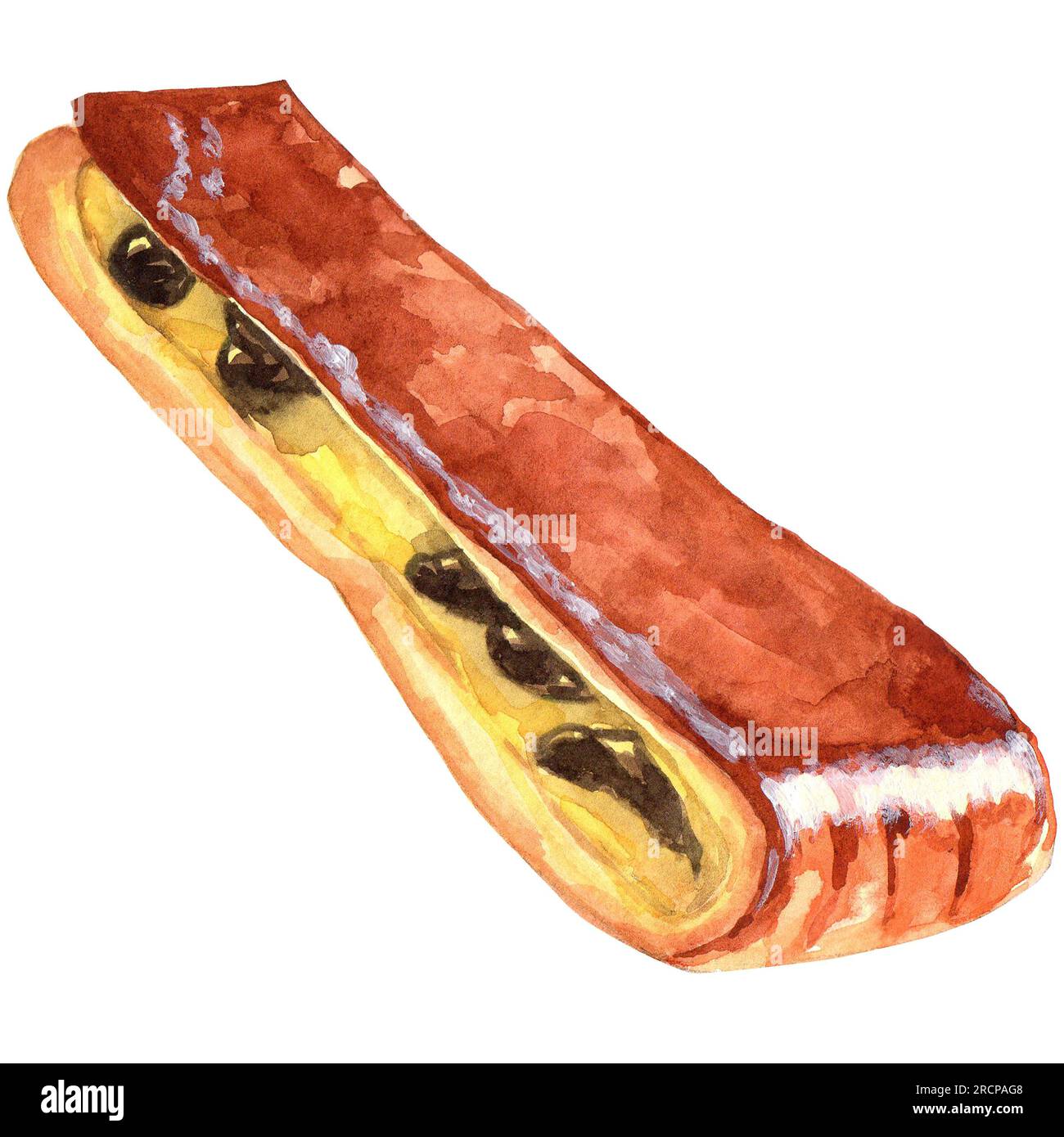 Watercolour cute bakery bread collection illustration set croissant ...