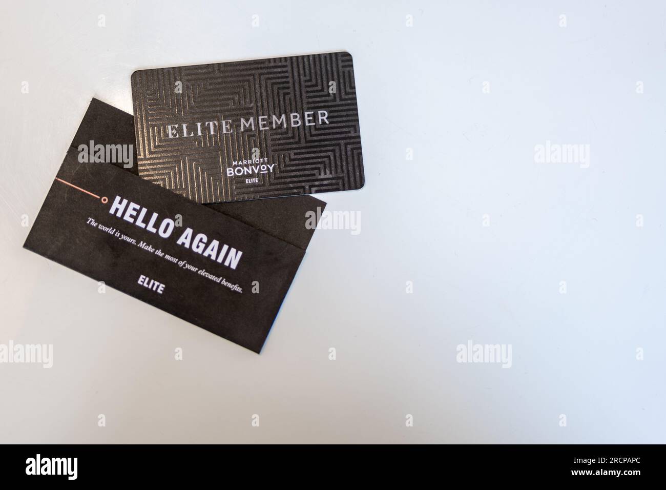 Istanbul, Turkey - 04.5.2023 - Marriott Bonvoy elite member room key ...