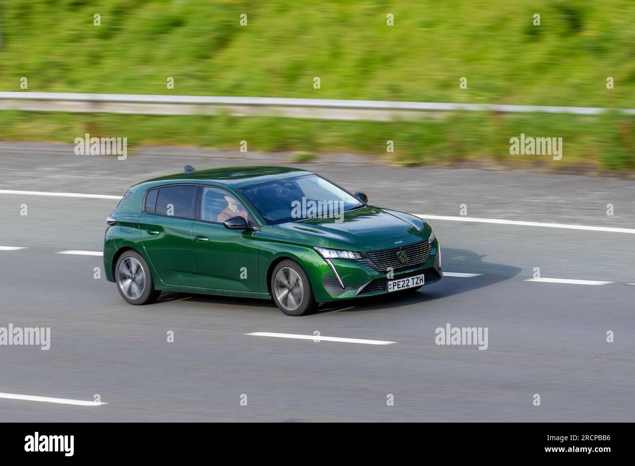 2022 Green 308 Allure Puretech S/S A; travelling at speed on the M6 ...
