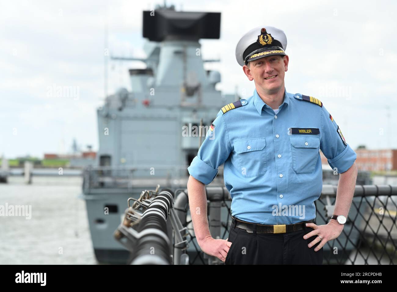 Wilhelmshaven, Germany. 16th July, 2023. Frigate Captain Hendrik Wißler ...
