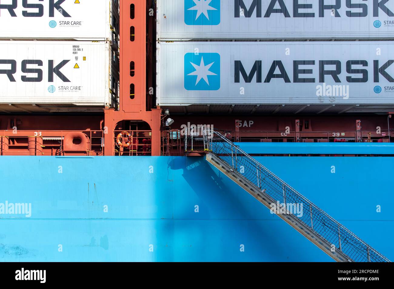 Rotterdam, the Netherlands-April 27, 2023; Side view of part of the ...