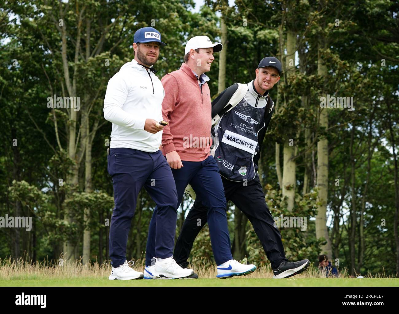 David Lingmerth and Robert MacIntyre walk off the 17th on day four of ...