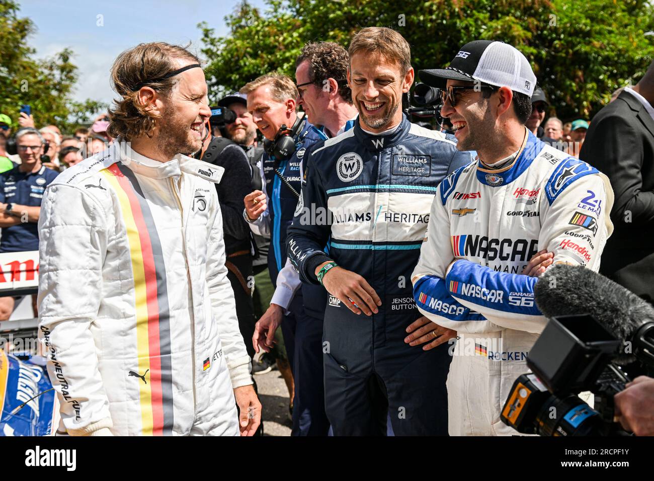 EDITORIAL USE ONLY (Left to right) Sebastian Vettel, Jenson Button and ...