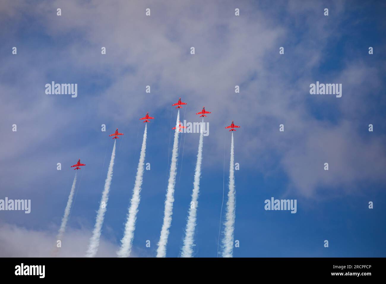 Red Arrows display at RAF Fairford. Visitors experienced the thrilling ...