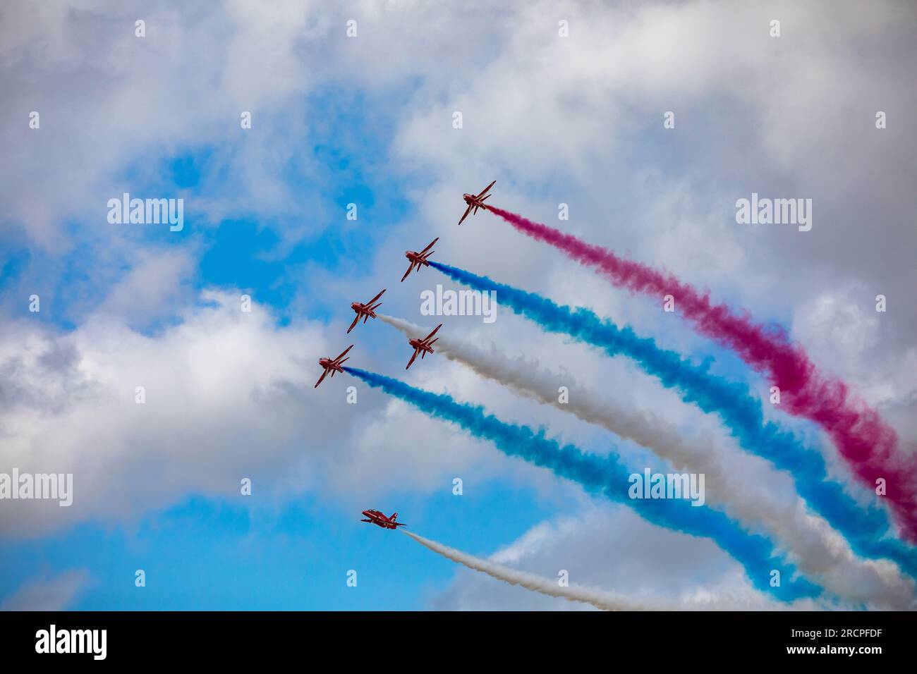 Red Arrows display at RAF Fairford. Visitors experienced the thrilling ...