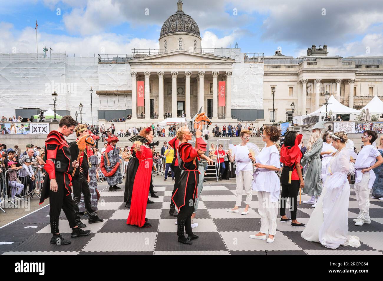 London, UK. 16th July, 2023. The "living chess set" with 32 ...
