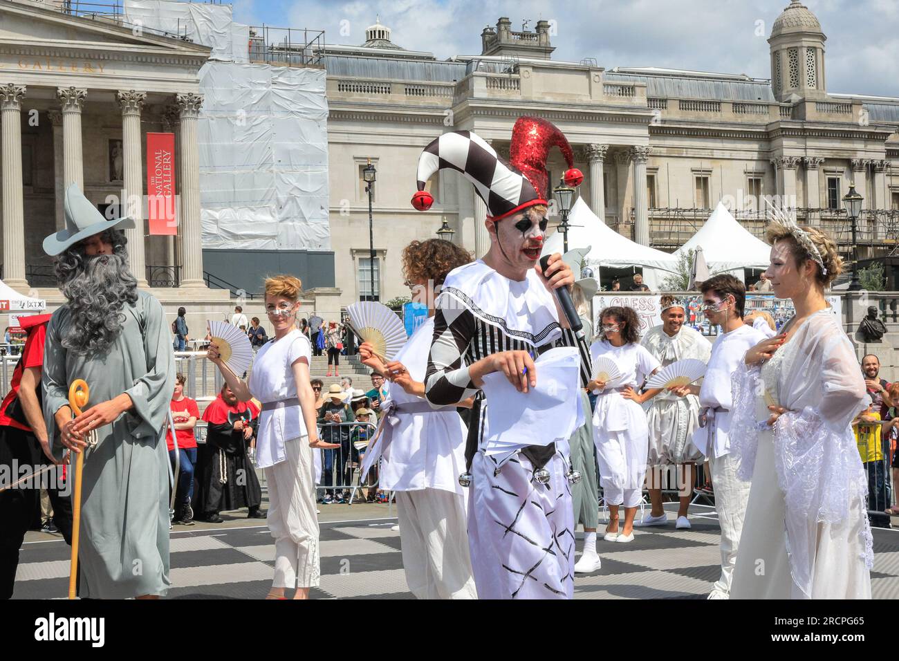 London, UK. 16th July, 2023. The "living chess set" with 32 ...