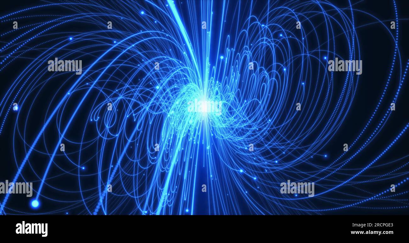 Traces of charged particles in a magnetic field Stock Photo - Alamy