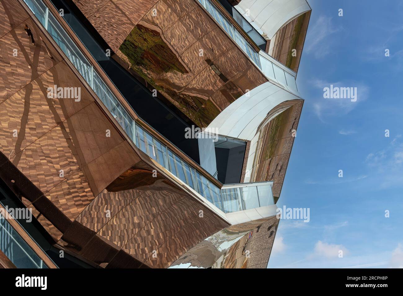New York, USA – June 2022: Low angle view of section of the Vessel ...