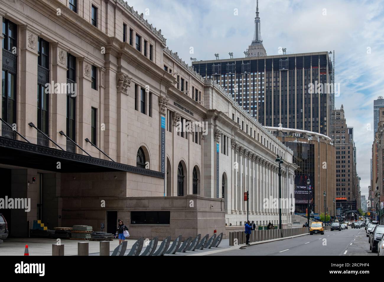 New York City, NY, USA-June 2022; View of outside façade Moynihan Train ...