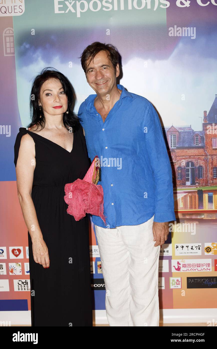 Paris, France. 15th July, 2023. Thierry Samitier and his wife Isabelle ...