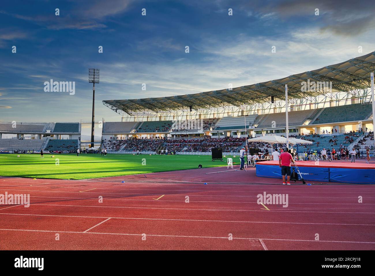 A beautiful sports stadium for athletics and football matches ...