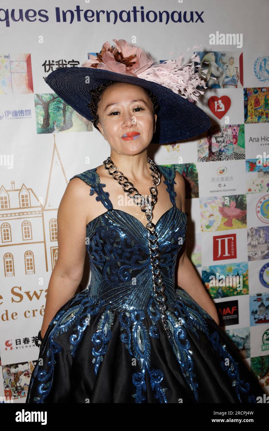 Paris, France. 15th July, 2023. The chinese artist Li Jin Paris attends ...