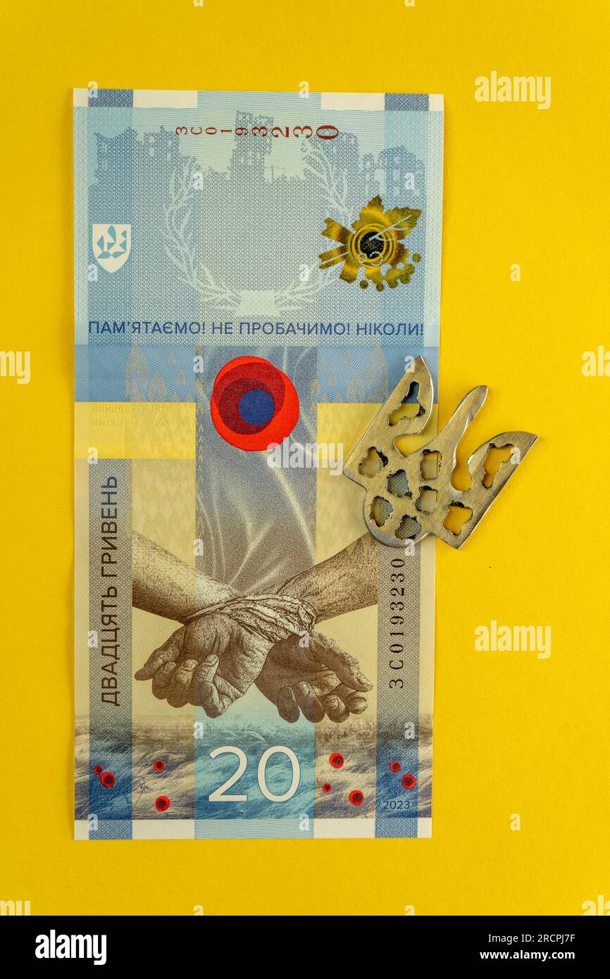 Hryvnia banknote 2023 hi-res stock photography and images - Alamy