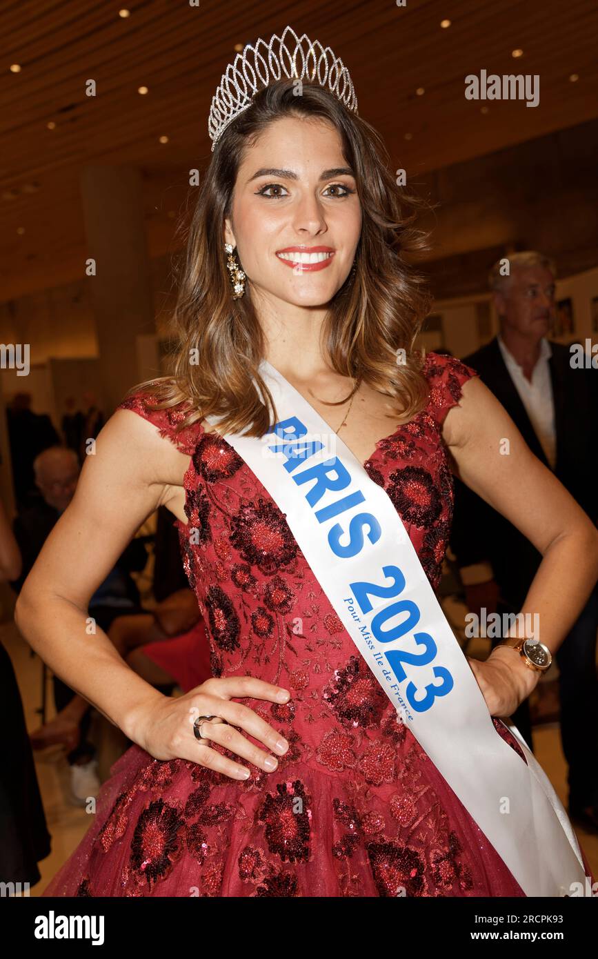 Paris, France. 15th July, 2023. Miss Paris 2023, Elena Faliez attends the second edition of the ...